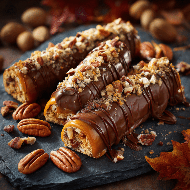 Caramel Pecan Logs: Christmas Treats - Meatydelights